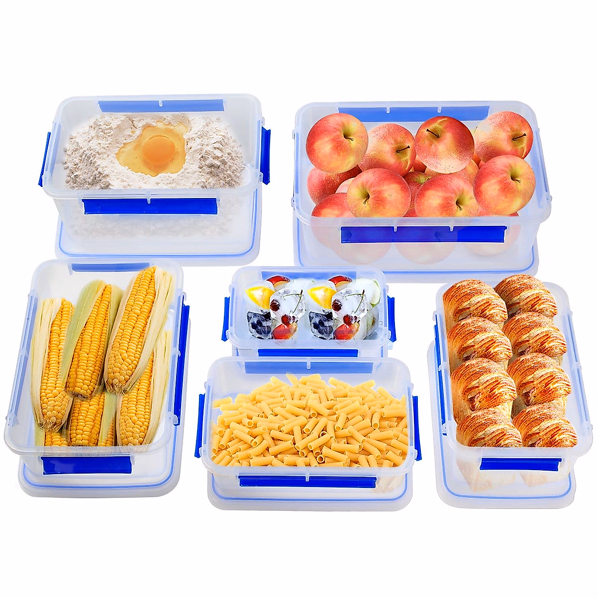 YORY large food storage containers with lid for cookies macarons bread cake flour sugar rice leftovers - freezer safe -extra big- box tub(9L/36cups-2pack)