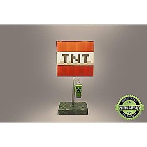 Minecraft TNT Block Desk Lamp with 3D Creeper Puller | 14-Inch LED Lamp Light