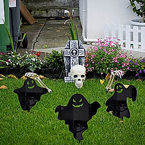 Halloween Garden Stakes Stakes Decorative Ghost Yard Sign Outdoor Decorations Outdoor Statues Decorations Yard Yard Signs Halloween Yard Art Props Scary Holiday Home Porch Party Supplies (A02)
