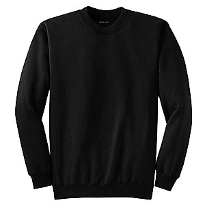 Joe's USA Adult Classic Crewneck Sweatshirt-L-Black