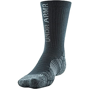 Under Armour Men's Standard Elevated Novelty Crew Socks, 3-Pairs, Black/Jet Gray Assorted, Large