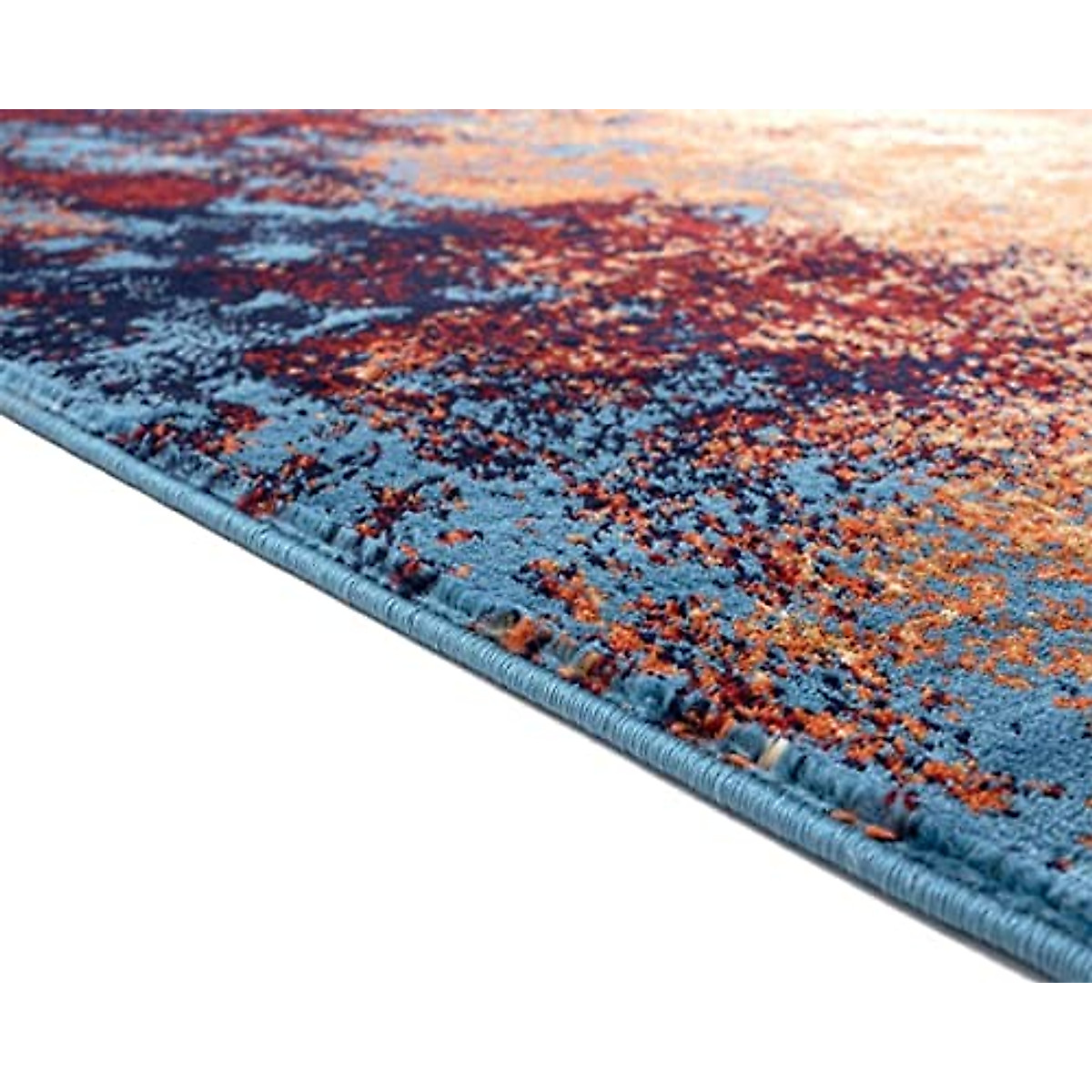 LUXE WEAVERS – Howell Collection – Modern Splatter Blue 5 x 7 Abstract Area Rug