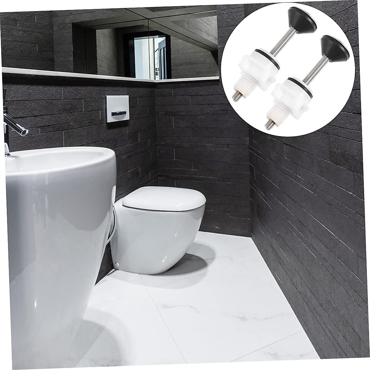 Angoily 2pcs Water Tank Fixing Screw Heavy Duty Toilet Bolts Toilet Screws Toilet Seats Bolts Replacement Stainless Steel Hinges Toilet Seats Screws Replacement Metal Toilet Lid