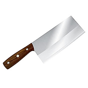 8Inch CHINESE CHEF'S KNIFE HEAVY DUTY VEGETABLE MEAT CLEAVER With Wood Handle