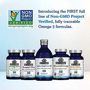 Garden of Life Dr. Formulated Alaskan Cod Liver Oil - Lemon Flavor, 80 Servings - 1000 mg Omega 3s (EPA, DHA & DPA) + Vitamins A & D, Non-GMO, Sustainably Sourced & Line-Caught, 400mL (13.52 fl oz)