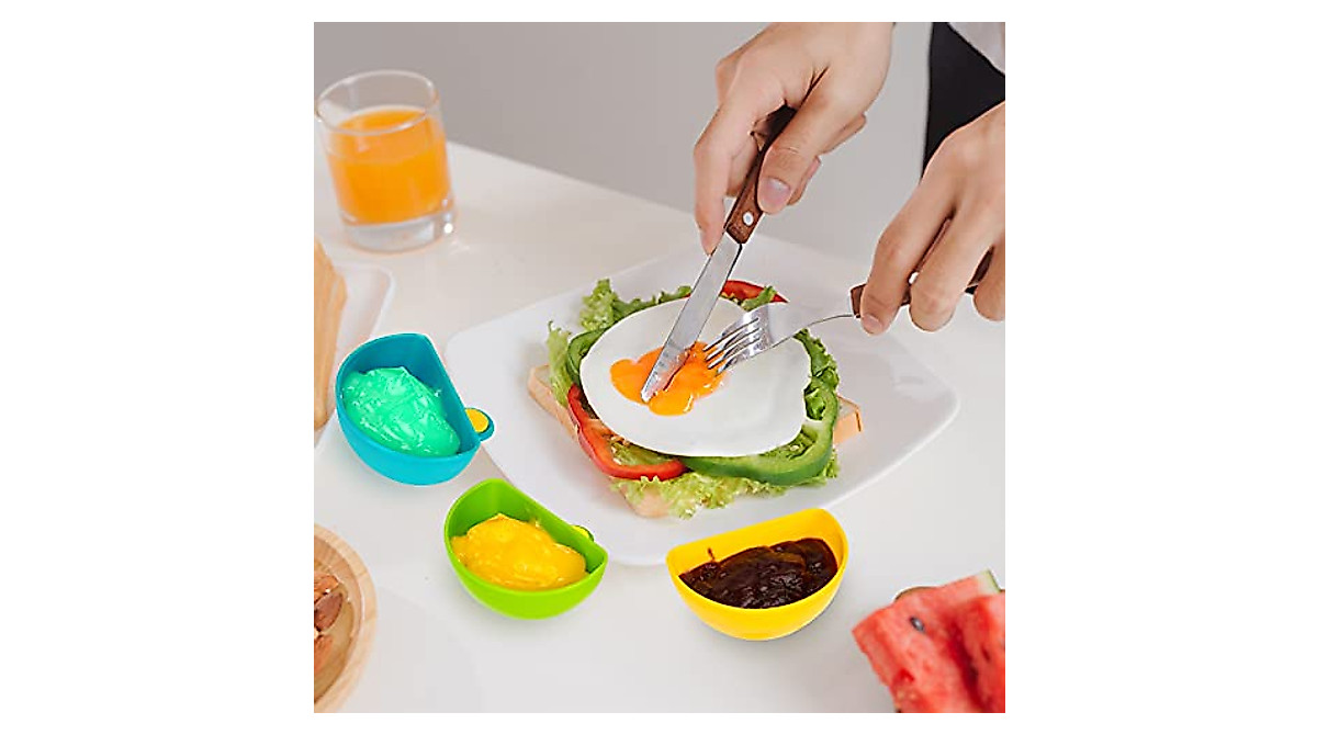 Brvnpily 8PCS Dip Clips for Plates & Bowls - Sauce Holder