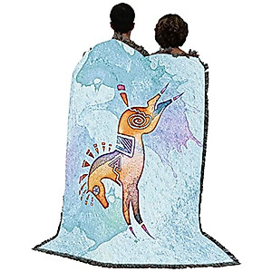 Pure Country Weavers Painted Pony Blanket by Laurie Prindle - Animal Spirit Totems Gift Tapestry Throw Woven from Cotton - Made in The USA (72x54)