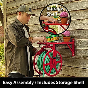 Liberty GARDEN 713 Revolution Multi-Directional Garden Hose Reel, Red