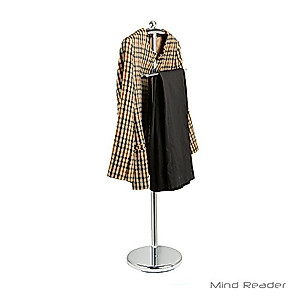 Mind Reader Stainless Steel Valet Suit Rack Stand, Silver