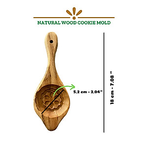 Traditional Wooden Cookie, Cake & Pastry Maamoul Mold Press New Design Middle Eastern Cookie Mold, Greased (Flower Design)