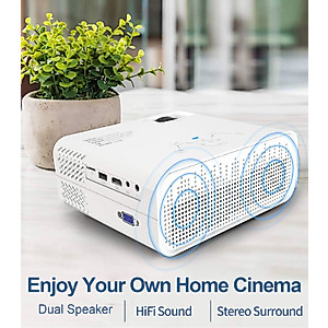 Mini Movie Projector Supported 1080P - Portable Full HD Projector Native 720P with 5500 Lumens LED Lamp,Compatible with HDMI,VGA,USB,AV,Laptop,Smartphone