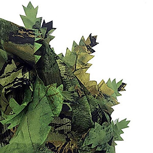 Arcturus Camo 3D Leaf Ghillie Camouflage Mask. Leafy, Full Coverage, Breathable Hunting Mask with Customizable Fit. Great for Turkey Season! (Summer Green)