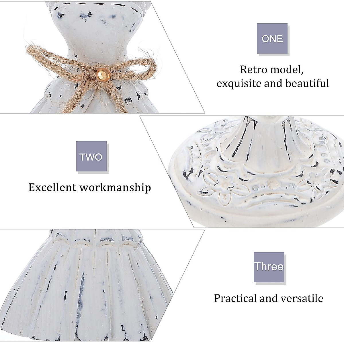 NUOBESTY Mannequin Jewelry Stand Makeup Containers Necklace Display Stand Desktop Jewelry Rack Necklace Display Rack Choker Necklaces for Princess Doll Earring Hoop Miss Resin Unique