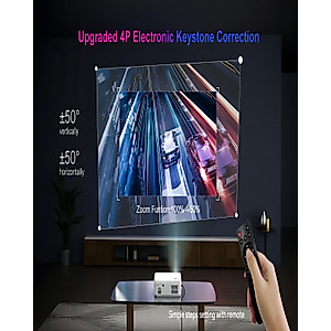 Projector, Outdoor Projector 4K Supported, 600ANSI 20000 LUMENS, ONOAYO 1080P Movie Projector for Outdoor Use with WiFi Bluetooth, Compatible with iOS/Android/PC/PS4/TV Stick/HDMI/USB