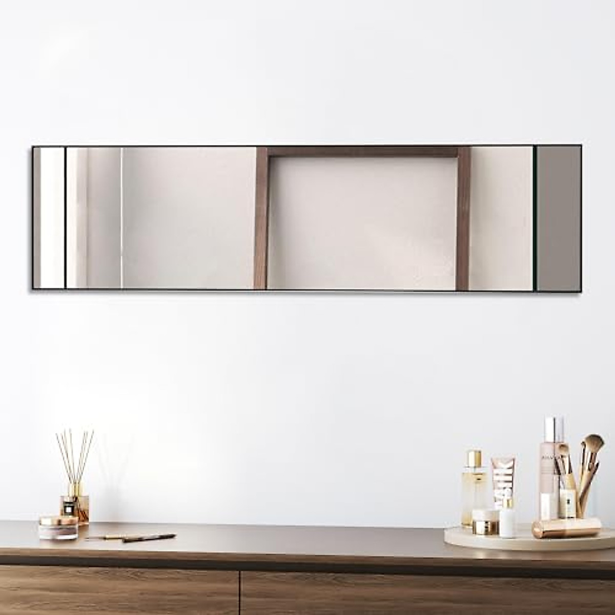 NEWBULIG Full Body Mirror Floor Mirror - 59 x16 inch Full Length Mirror with Aluminum Alloy Frame for Bedroom Living Room Standing Hanging Mirror, Black