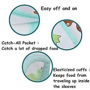 HaimoBurg 4 Pcs Long Sleeved Baby Infant Toddler Bibs Sleeved Bibs 8-36 Months