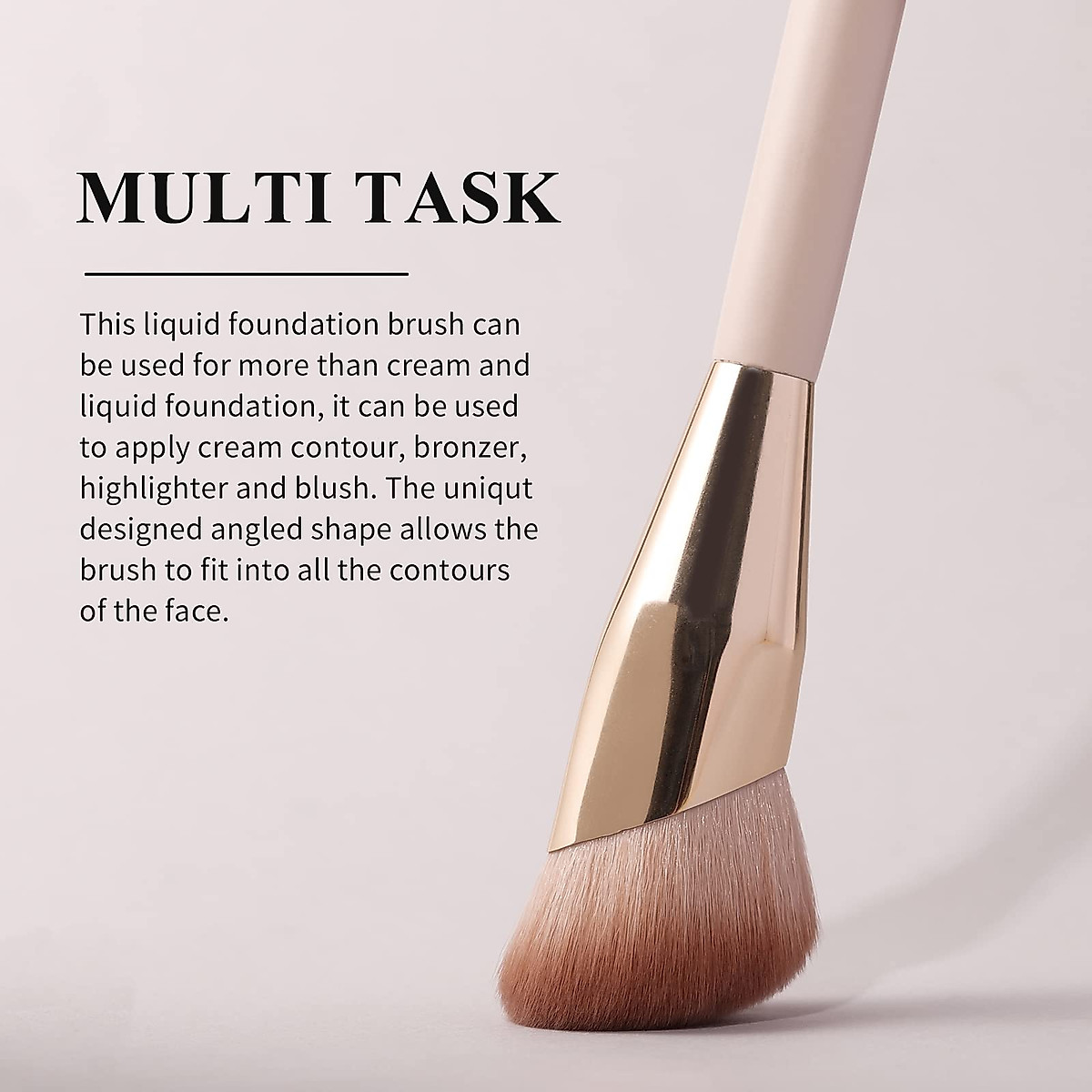 Bethy Beauty Angled Liquid Foundation Brush for Makeup,Large Powder Brush for Face,Best Angled Flat Concealer Brush Under Eye (Foundation Brush)