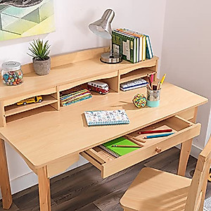 KidKraft Avalon Wooden Children's Desk with Hutch, Chair and Storage - Natural, Gift for Ages 5-10
