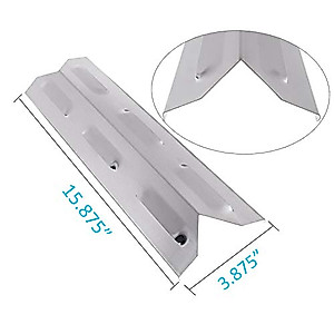 BBQration 3-Pack SSN664A 15 7/8" Stainless Steel Heat Plate and SSA674A Burner Replacement for Select Landman-US Gas Grill 42170, 42172, 966686