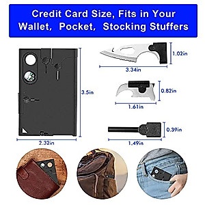 18 in 1 Credit Card Tool Survival Multitool Pocket Tool Set,2 pieces11-in-1 Survival Credit Card Multitool Gift For Men Multipurpose Tactical Wallet Tool,Best gift for men.