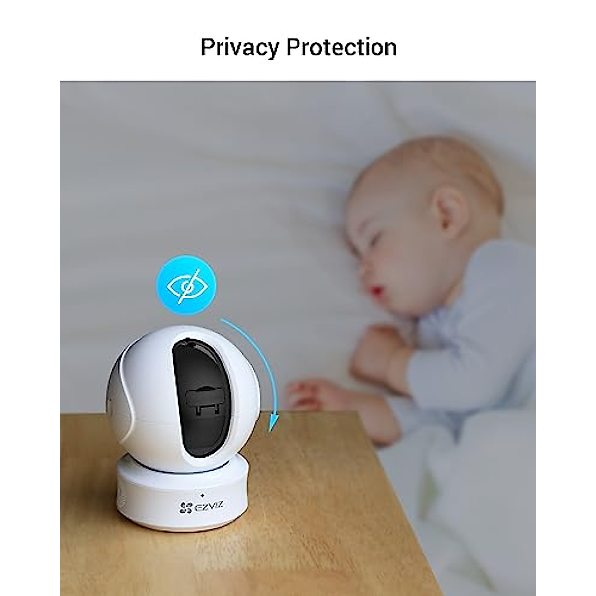 EZVIZ 1080P Indoor WiFi Camera, 360° Coverage, Smart Tracking, Human Detection, Two-Way Talk, 33ft Night Vision, Support MicroSD Card | C6CN