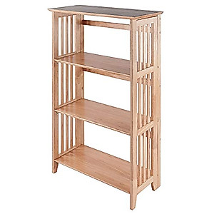 Winsome Wood Studio Shelving, Honey & Wood Mission Shelving, Natural