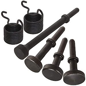 Heavy Duty 6 Pcs Air Hammer Rivet Bits Set, Hammer Bits Accessories 0.401 Shank Pneumatic Chisel Air Hammer Smoothing Extended Length Tool Kit with Spring