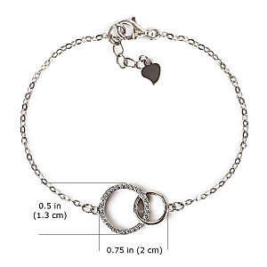 A+O Mother of The Groom Gift - Interlocking Circles Bracelet in Silver