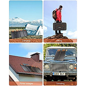 MOOLSUN 100W Solar Panel Power, Support 2-4 Parallel Power Increase(100w Max) High Output Performance Light Strength Sensor XT60 DC USB Portable Waterproof Monocrystall Solar Panel kit for Camping RV