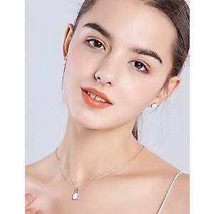 Michooyel 925 Sterling Silver Opal Pendant Necklace Teardrop Birthstone Infinity Necklace for Women 18"