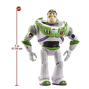 Mattel Disney Pixar Buzz Lightyear Action Figure, Posable Character in Signature Look, Collectible Toy, 7 Inch