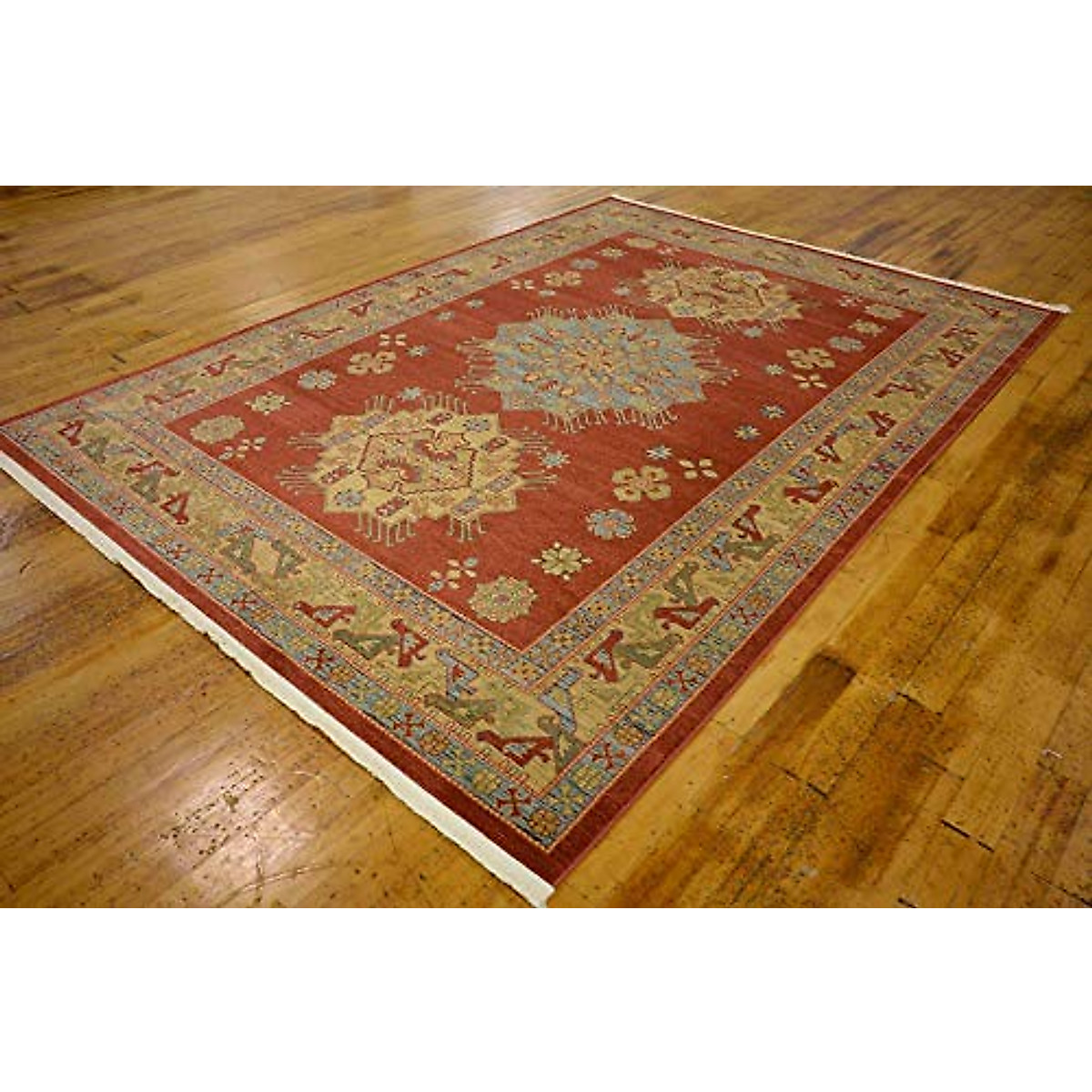 Unique Loom Sahand Collection Traditional Geometric Classic Red Area Rug (7' 0 x 10' 0)