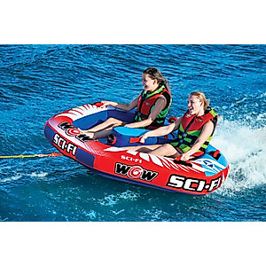 WOW Sports - SCI FI 2 Person Inflatable Towable Tube - Perfect for Kids & Adults - Secure Cockpit Seating