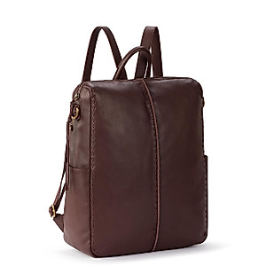 The Sak Los Feliz Backpack in Leather, Detachable Shoulder Strap, Mahogany