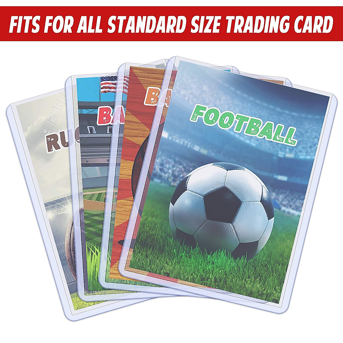 Card Sleeves Baseball Card Protectors Hard Plastic Top Loads for Cards 3 x 4 Inch Baseball Card Sleeves Trading Card Sleeves PVC Holder for Sports Baseball Football Game Cards (36 Pieces)