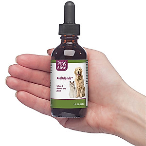 PetAlive AnalGlandz - Natural Herbal Cleansing Solution for The Anal Glands of Dogs and Cats - 59 mL