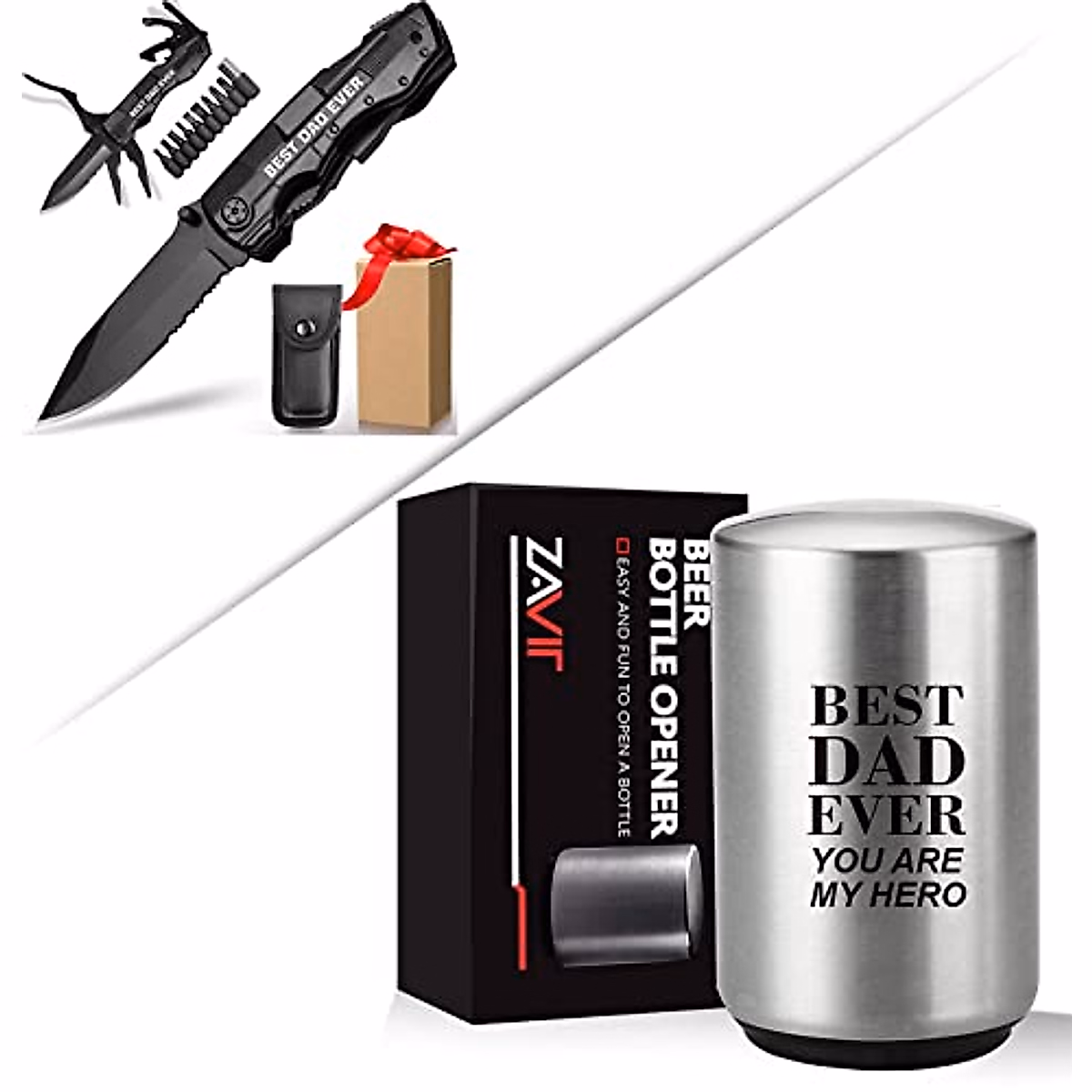 ZAVIT BEST DAD EVER Bottle Opener+Multitool Knife, Gifts for Dad, Dad Birthday Gift, Gifts Idea for Dad.
