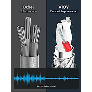 VIOY Headphone Extension Cable 20FT,[Copper Shell, Hi-Fi Sound] 3.5mm Male to Female Stereo Audio Cable Nylon Braided Aux Cord for Smartphones, Tablets, Media Player