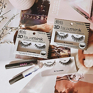Ardell False Eyelashes 3D Faux Mink Lashes 859 - Lightweight Reusable Strip Lashes with Invisiband, Ultra-Fluffy Volume for a Natural Glam Look, 4 Pairs