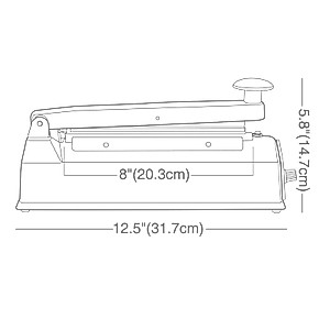 METRONIC Impulse Sealer 8 inch, Manual Heat Sealer Machine for Plastic Bags, Shrink Wrap Bag Sealers Heavy Duty Sealing Machine With Repair Kit (White)