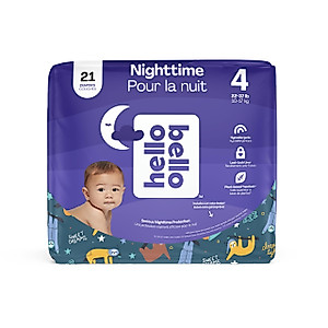 Hello Bello Nighttime Baby Diapers, Size 4, Ultra Absorbent and Hypoallergenic for Overnight Diapers for Extended Protection, 21 Count