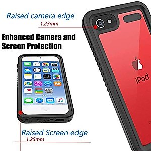 BESINPO Waterproof Case for iPod Touch 7 / iPod Touch 6 / iPod Touch 5, 360 Full-Body Built-in Screen Protector Dustproof Shockproof Snowproof Case for iPod Touch 5th/6th/7th Generation for Snorkeling