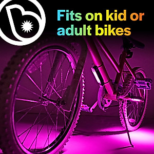 Brightz GoBrightz LED Bike Frame Light, Pink - LED Bike Frame Light for Night Riding - 4 Modes for Flashing or Constant Glow - Fun Safety Light Bike Accessories for Kids, Boys, Girls, Teens & Adults
