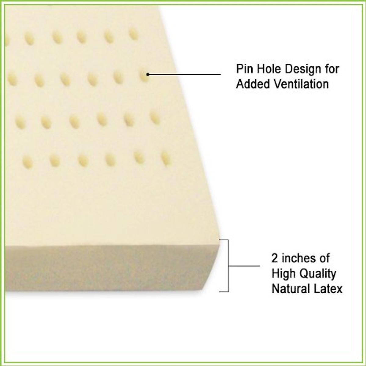 OrganicTextiles 100% Organic Latex Mattress Topper, King Size 2" Thick, Firm, Soft Bamboo Bed Topper Cover Included