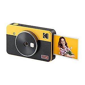 KODAK Mini Shot 2 Retro 4PASS 2-in-1 Instant Camera and Photo Printer (2.1x3.4 inches) + 8 Sheets, Yellow