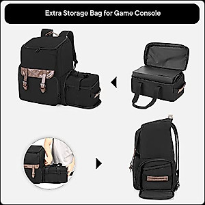 LoDrid Game Backpack Compatible with Xbox Series X with an Extra Console Bag, Game Travel Bag with Separated Storage Laptop Layer for 15.6”Laptop and Multiple Pockets for Gaming Accessories, Bag Only