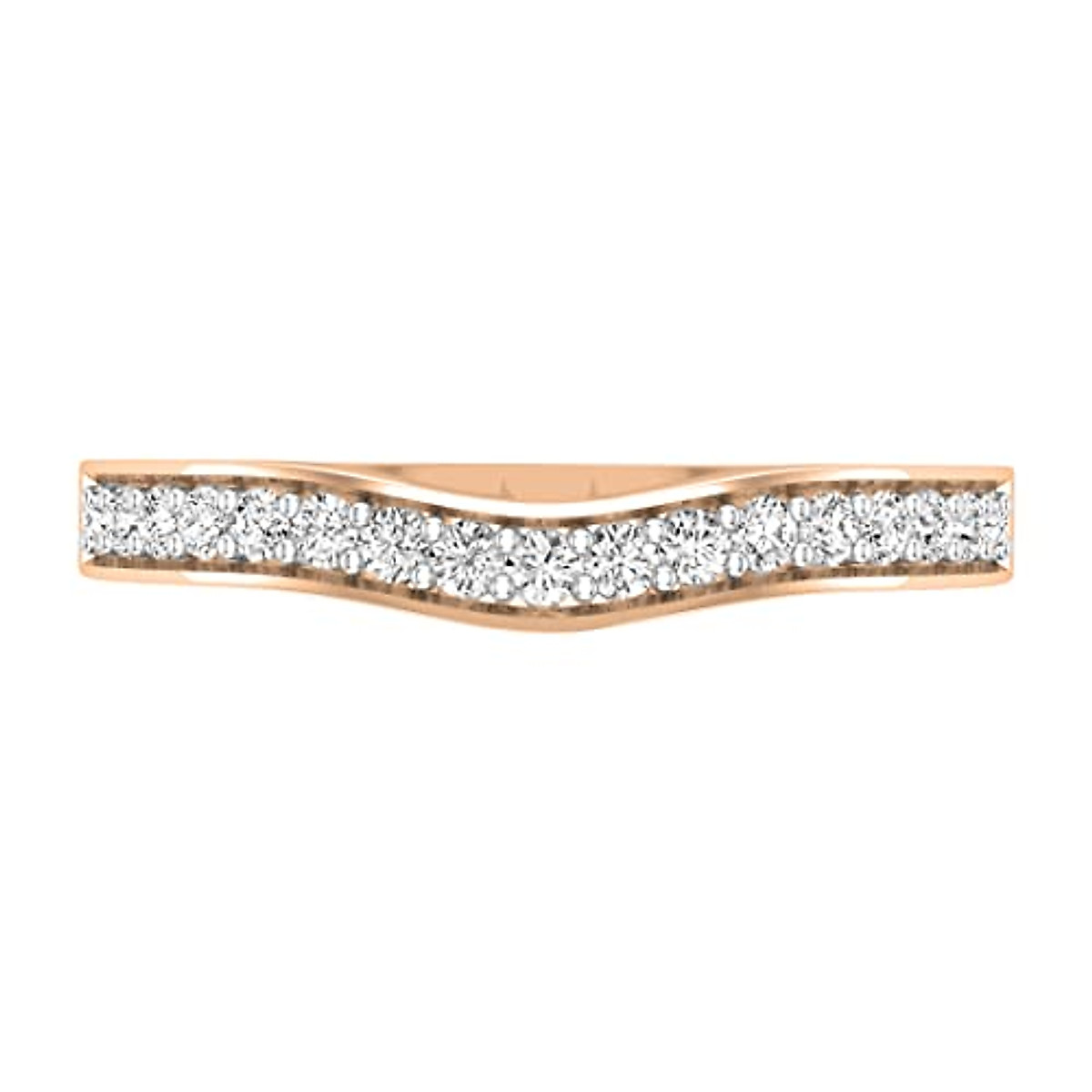 Dazzlingrock Collection Round White Diamond Contour Enhancer Band for Women (0.20 ctw) in 10K Rose Gold, Size 4