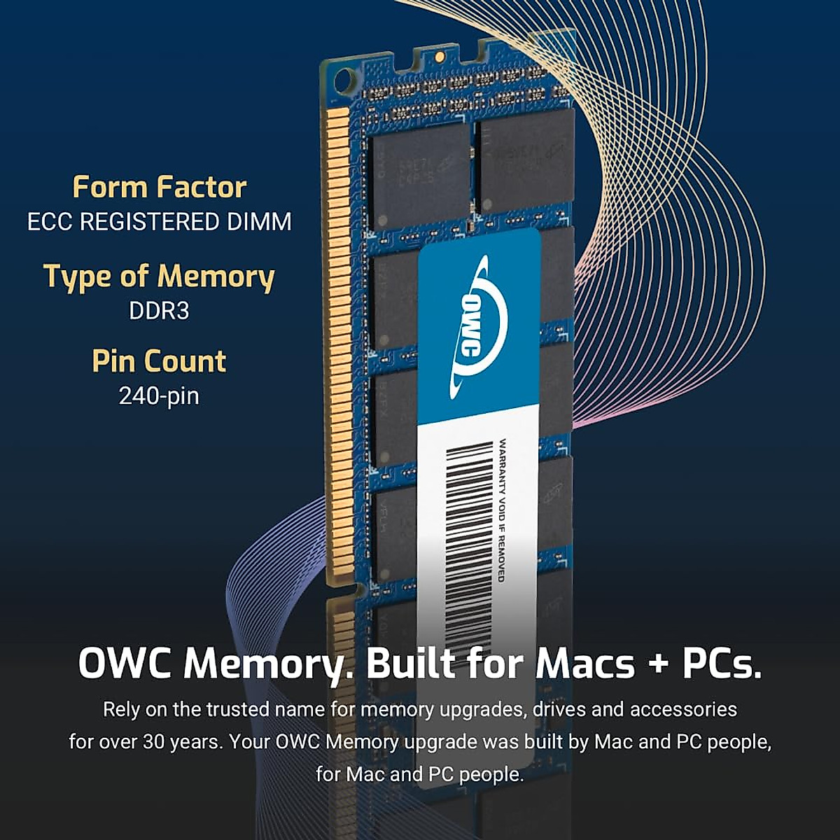 OWC 32.0GB (2X 16GB) PC10600 DDR3 ECC-R 1333MHz 240 Pin Memory Upgrade Compatible with Select 2009-2012 Mac Pro Models (OWC1333D3X9M032)