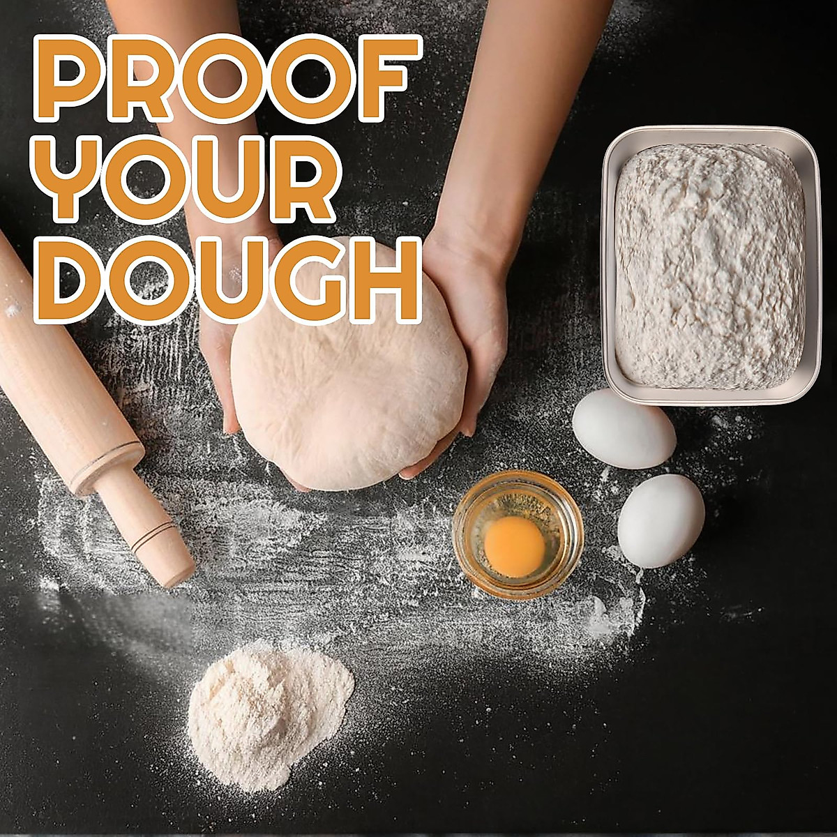 Wensdr 6 Pack Pizza Dough Proofing Box with Lid,Stackable Stainless Steel Pizza Dough Proofing Containers,Homemade Dough Proofing Box,Pizza Dough Box,Pizza Proofing Box,Bread Proofing Box