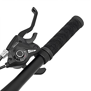 FLYHERO Folding Mountain Bike, 26" Womens 21-Speed Mountain Folding Bike, Carbon Steel Frame Mountain Bike, with Dual-Disc Brake, Blue&White